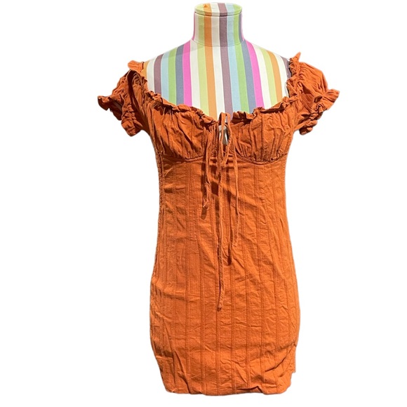 O. Vianca | Dresses | O Vianca Burnt Orange Smocked Mini Dress 636 ...